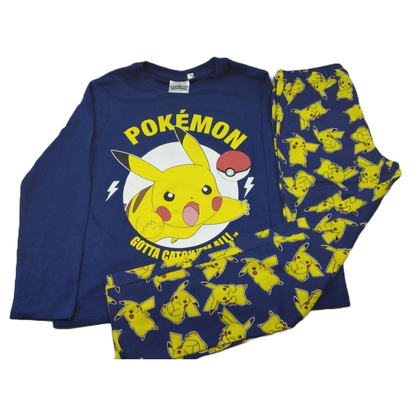 ⭐ Pijama Largo Azul Niño Pikachu Pokémon